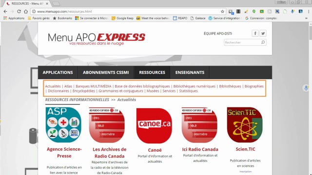 Menu APO Express: Vos ressources dans le nuage! | Zone APO